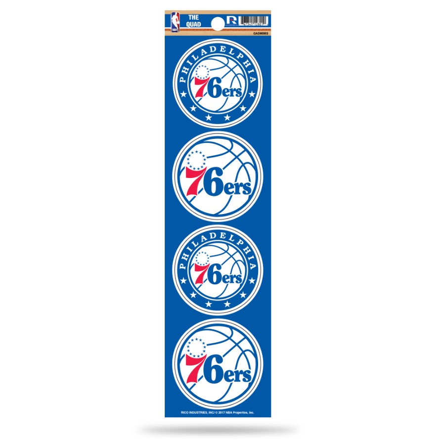 Philadelphia 76ers - Set Of 4 Quad Sticker Sheet at Sticker Shoppe