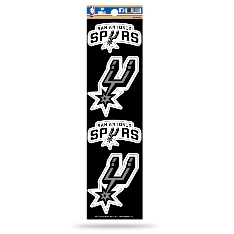 San Antonio Spurs - Set Of 4 Quad Sticker Sheet at Sticker Shoppe