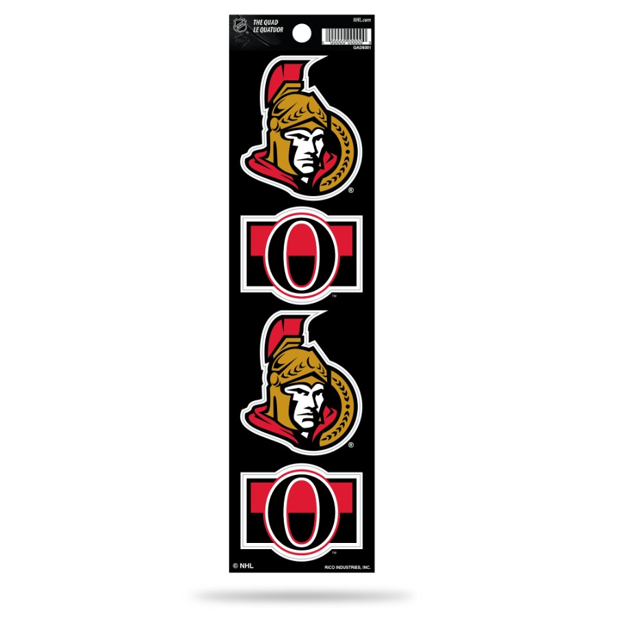 Ottawa Senators - Set Of 4 Quad Sticker Sheet at Sticker Shoppe