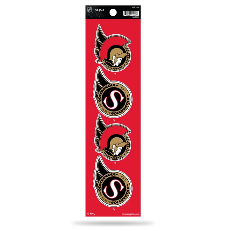 Ottawa Senators 2021 Logo - Set Of 4 Quad Sticker Sheet at Sticker Shoppe
