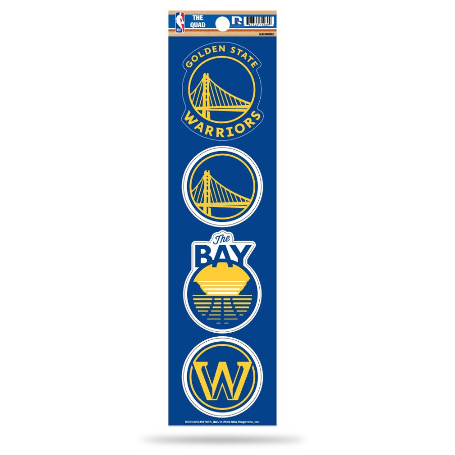 Golden State Warriors 2019-Present - Set Of 4 Quad Sticker Sheet at ...