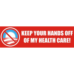Hands Off Health Care - Bumper Sticker at Sticker Shoppe