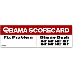 Obama Scorecard - Bumper Sticker at Sticker Shoppe