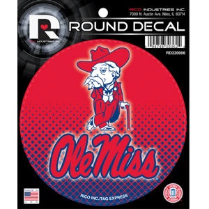 University Of Mississippi Ole Miss Rebels - Round Sticker at Sticker Shoppe