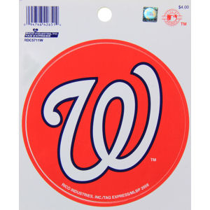 Washington Nationals Curly W Logo - Round Sticker at Sticker Shoppe