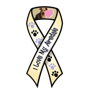I Love My Airedale - Ribbon Magnet at Sticker Shoppe