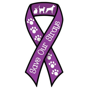 Save Our Strays - Ribbon Magnet at Sticker Shoppe