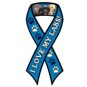 I Love My Labs - Ribbon Magnet at Sticker Shoppe