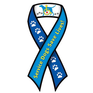 Service Dogs Save Lives - Ribbon Magnet at Sticker Shoppe