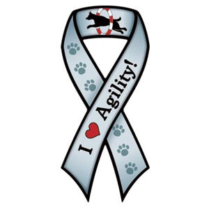 I Love Agility - Ribbon Magnet at Sticker Shoppe