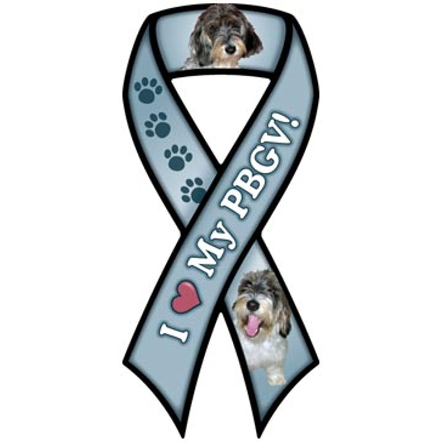 I Love My PBGV - Ribbon Magnet at Sticker Shoppe