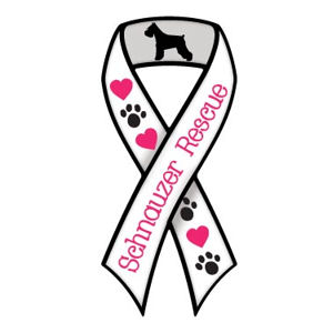 Black And Pink Schnauzer Rescue - Ribbon Magnet at Sticker Shoppe