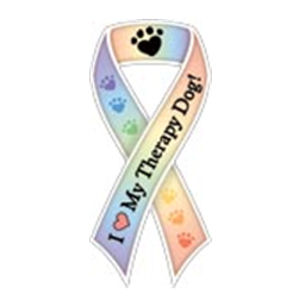 I Love My Therapy Dog - Ribbon Magnet at Sticker Shoppe