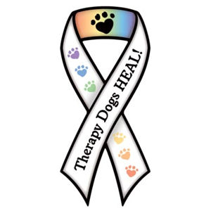 Therapy Dogs Heal - Ribbon Magnet at Sticker Shoppe