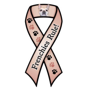 Frenchies Rule - Ribbon Magnet at Sticker Shoppe