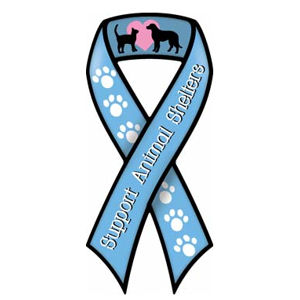 Support Animal Shelters - Ribbon Magnet at Sticker Shoppe