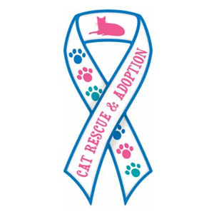 Cat Rescue & Adoption - White Ribbon Magnet at Sticker Shoppe