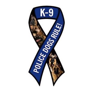 K-9 Police Dogs Rule - Ribbon Magnet at Sticker Shoppe
