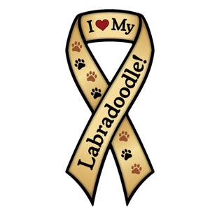 I Love My Labradoodle - Ribbon Magnet at Sticker Shoppe