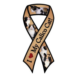I Love My Calico Cat - Ribbon Magnet at Sticker Shoppe