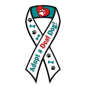 Adopt A Deaf Dog - Ribbon Magnet at Sticker Shoppe