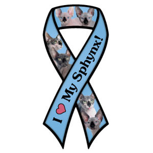 I Love My Sphynx - Ribbon Magnet at Sticker Shoppe