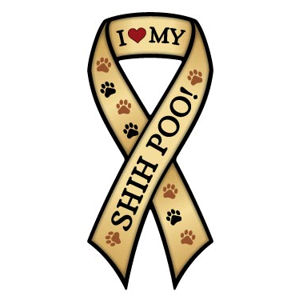 I Love My Shih Poo - Ribbon Magnet at Sticker Shoppe
