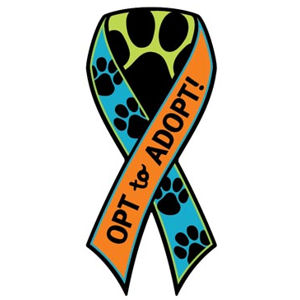 Opt To Adopt - Ribbon Magnet at Sticker Shoppe