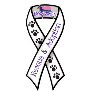 Doberman Rescue & Adoption - Ribbon Magnet at Sticker Shoppe