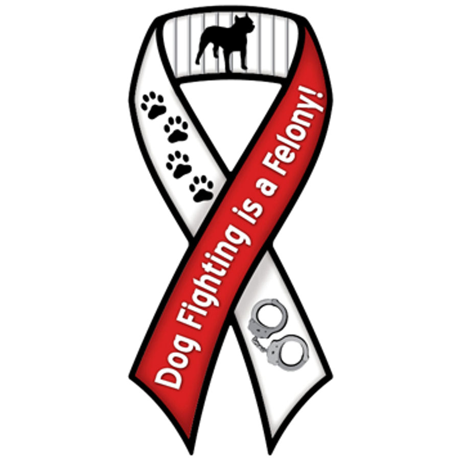Dog Fighting Is A Felony Red - Ribbon Magnet at Sticker Shoppe