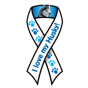 I Love My Husky - Ribbon Magnet at Sticker Shoppe