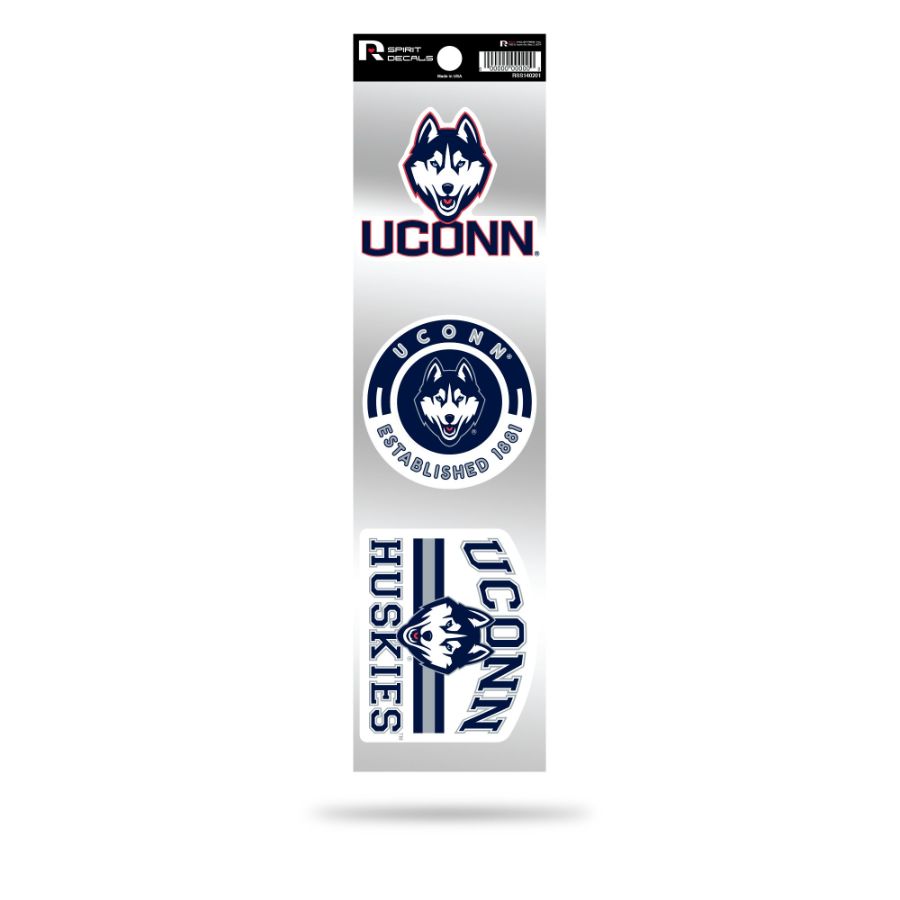University Of Connecticut UCONN Huskies Logo - Sheet Of 3 Triple Spirit ...