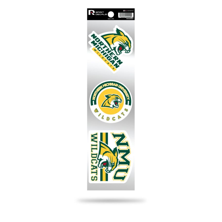 Northern Michigan University Wildcats Logo - Sheet Of 3 Triple Spirit ...