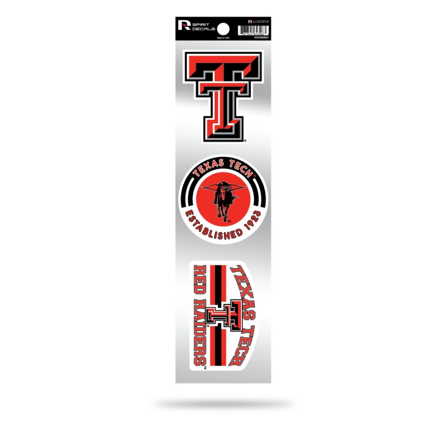 Texas Tech University Red Raiders Logo - Sheet Of 3 Triple Spirit ...
