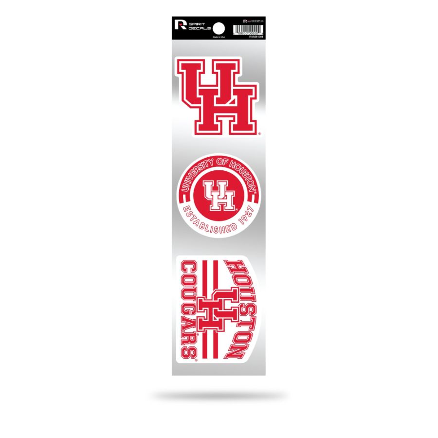 University Of Houston Cougars Logo - Sheet Of 3 Triple Spirit Stickers ...