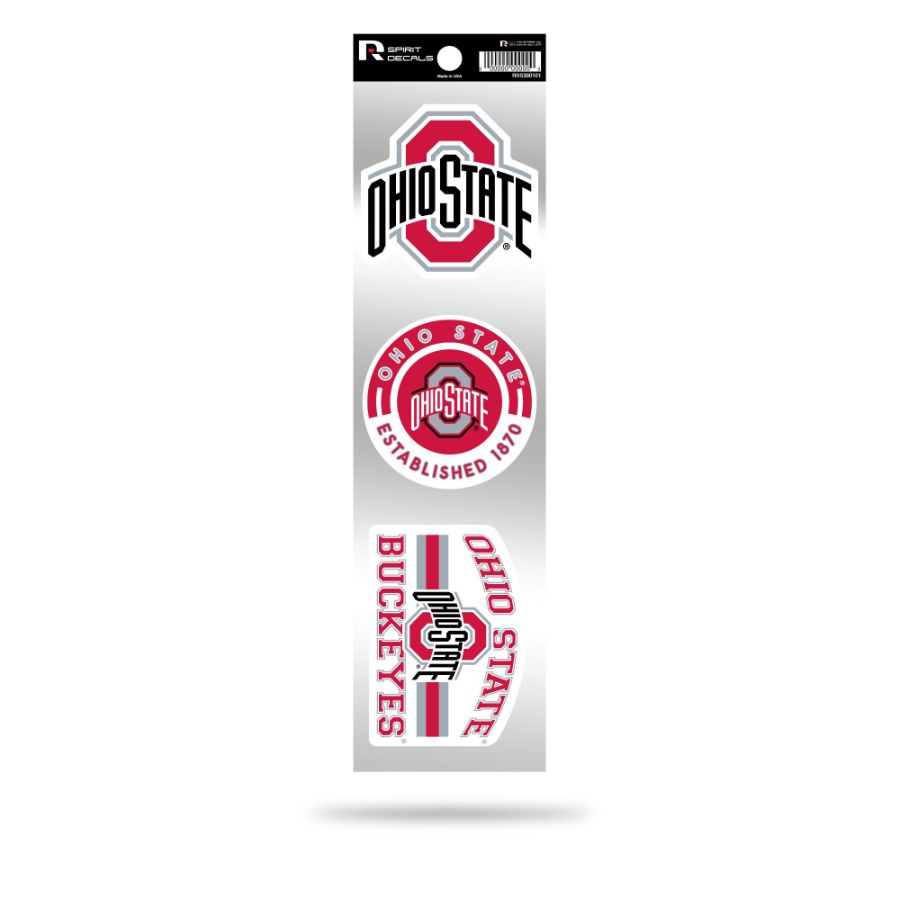 Ohio State University Buckeyes Logo - Sheet Of 3 Triple Spirit Stickers ...