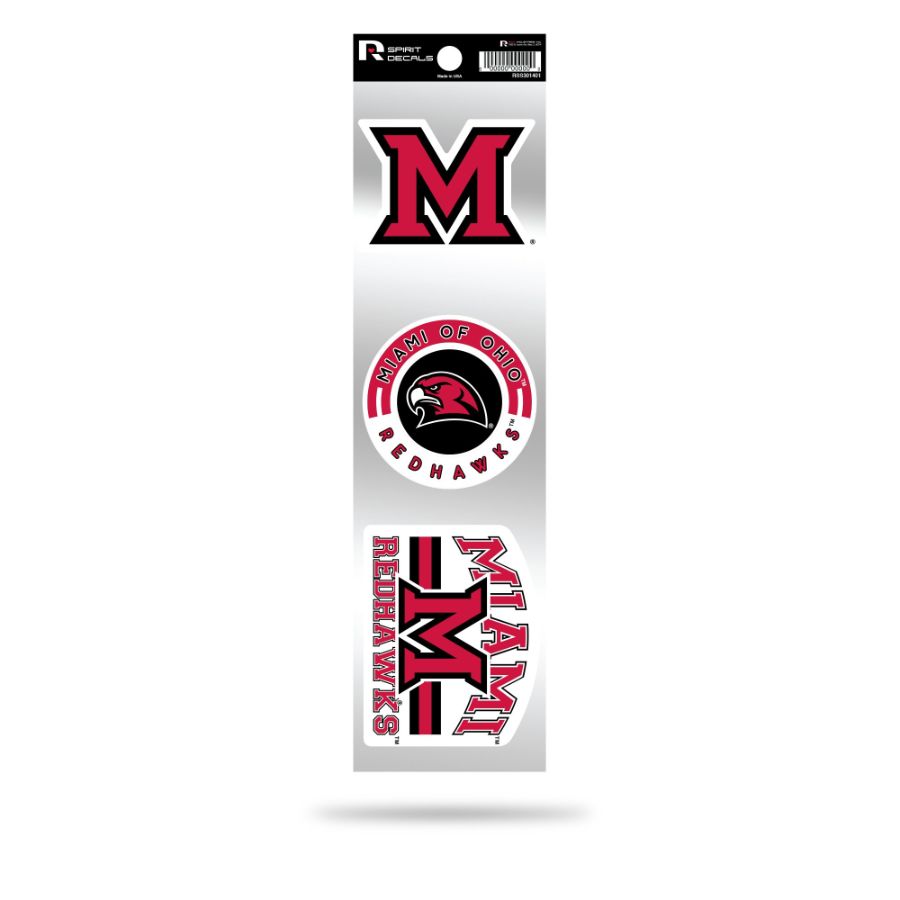 Miami University Redhawks Logo - Sheet Of 3 Triple Spirit Stickers at ...