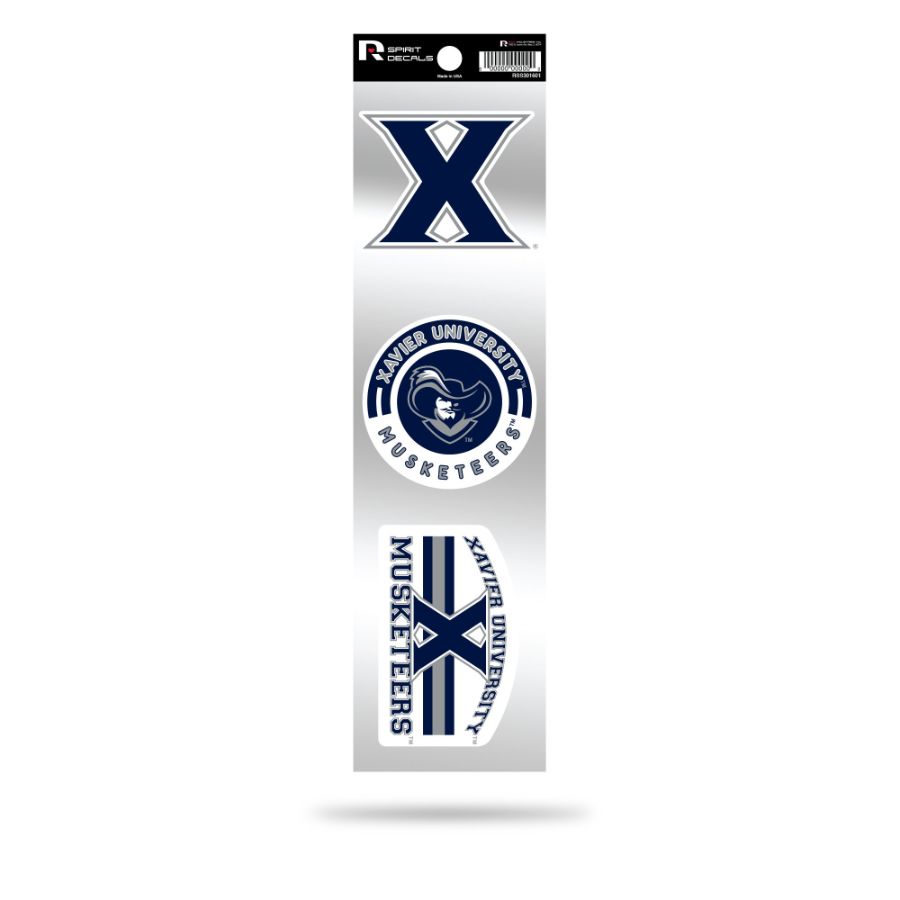 Xavier University Musketeers Logo - Sheet Of 3 Triple Spirit Stickers ...