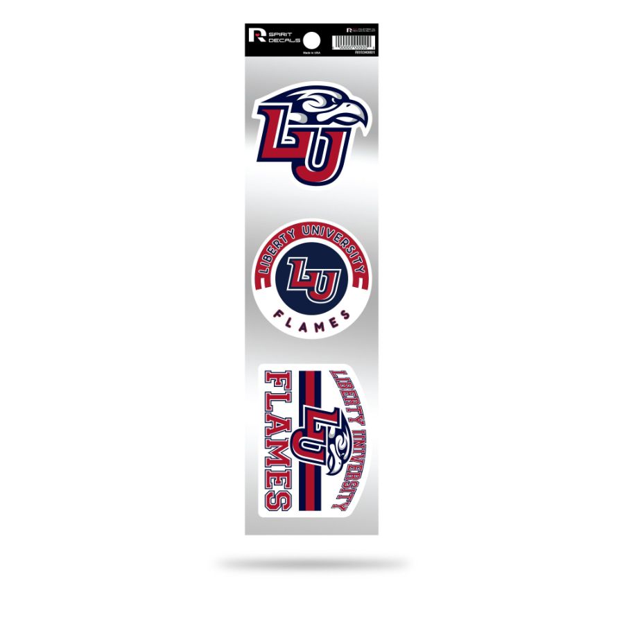Liberty University Flames Logo - Sheet Of 3 Triple Spirit Stickers at ...
