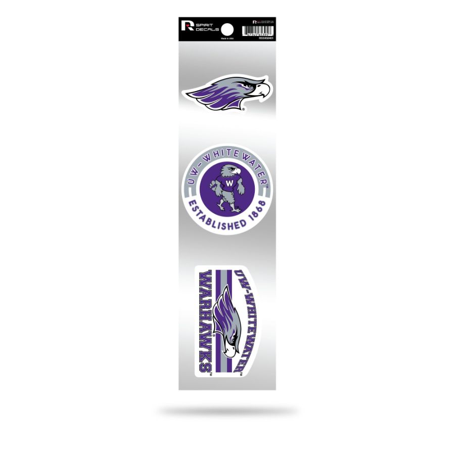 University Of Wisconsin-Whitewater Warhawks Logo - Sheet Of 3 Triple ...