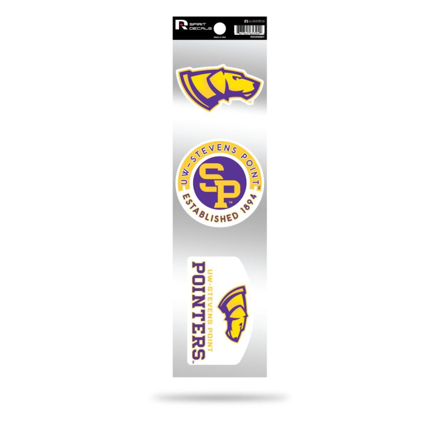 University Of Wisconsin-Stevens Point Pointers Logo - Sheet Of 3 Triple ...