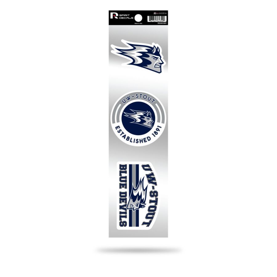 University Of Wisconsin-Stout Blue Devils Logo - Sheet Of 3 Triple ...