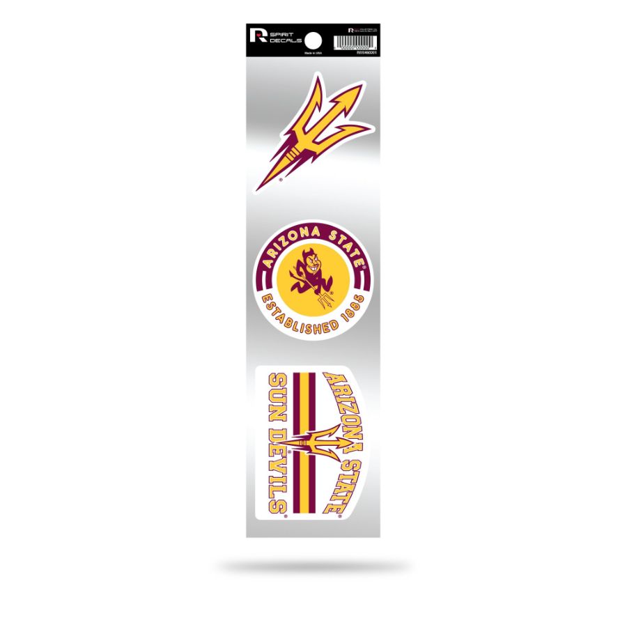 Arizona State University Sun Devils Logo - Sheet Of 3 Triple Spirit ...