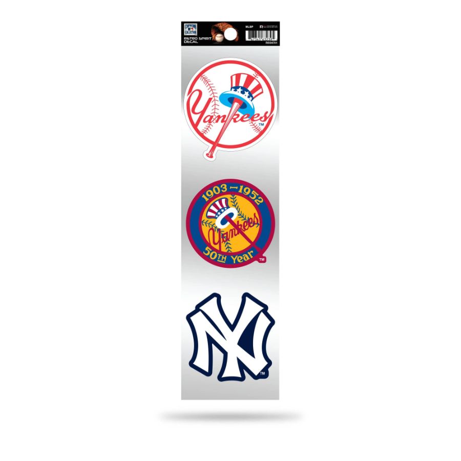New York Yankees Retro Vintage Logo - Sheet Of 3 Triple Spirit Stickers ...
