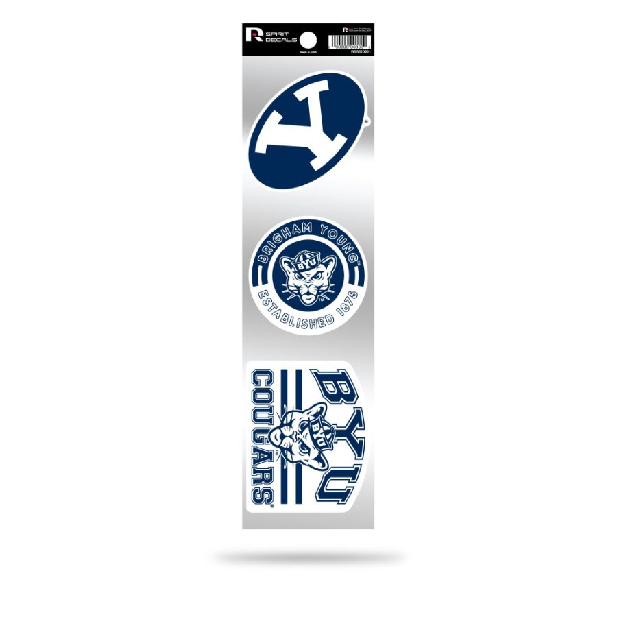 Brigham Young University BYU Cougars Logo - Sheet Of 3 Triple Spirit ...