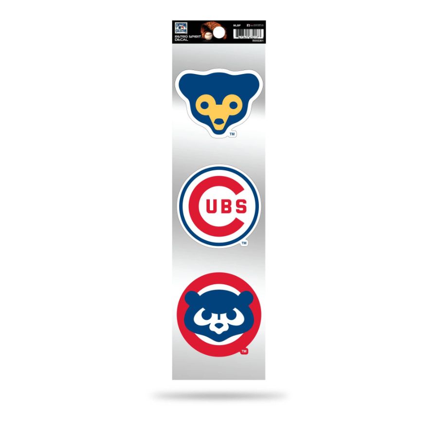 Chicago Cubs Retro Vintage Logo - Sheet Of 3 Triple Spirit Stickers at ...