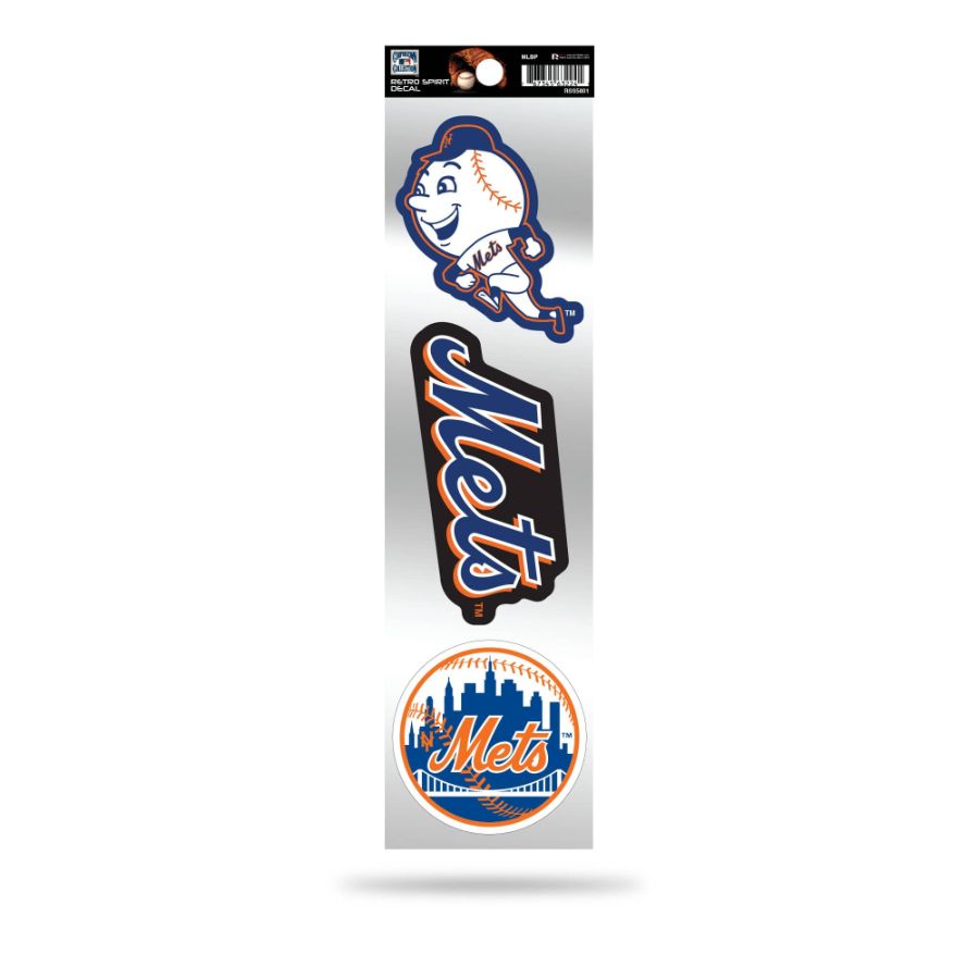 New York Mets Retro Vintage Logo - Sheet Of 3 Triple Spirit Stickers at ...