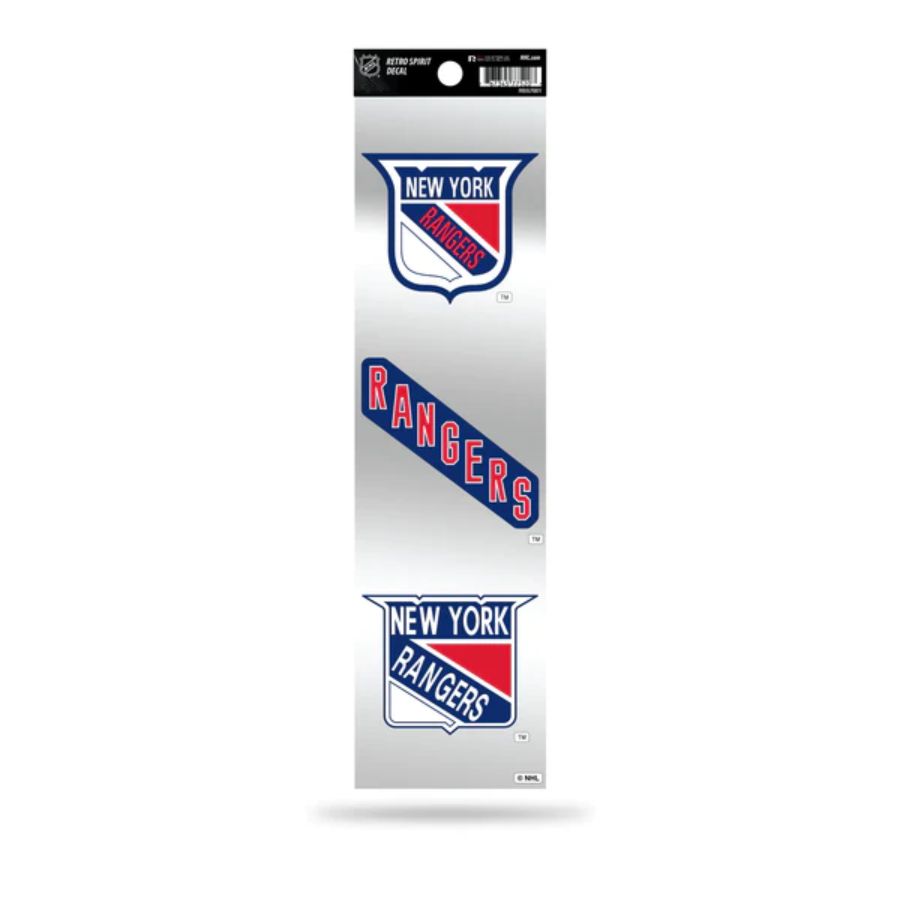 New York Rangers Retro Vintage Logo - Sheet Of 3 Triple Spirit Stickers ...