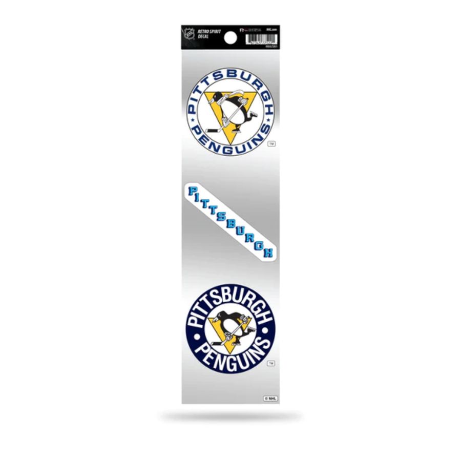 Pittsburgh Penguins Retro Vintage Logo - Sheet Of 3 Triple Spirit ...