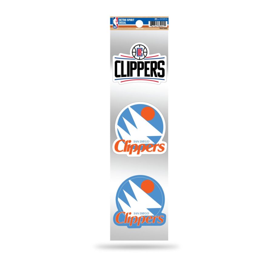 Los Angeles Clippers Retro \Logo - Sheet Of 3 Triple Spirit Stickers at ...